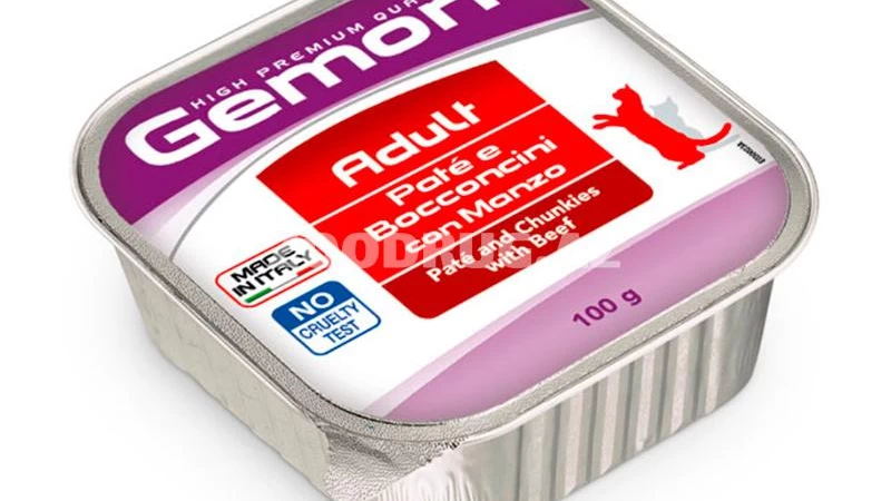 Zoodrug - Влажный корм Gemon Adult Cat Pate Beef для взрослых кошек ...