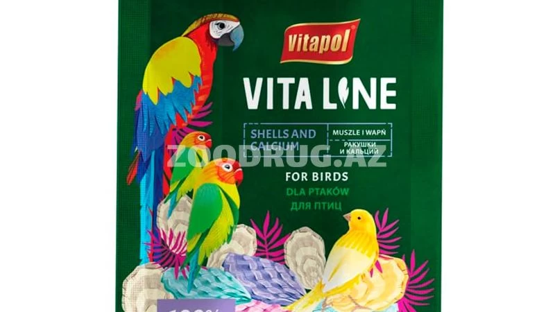 Zoodrug - Минеральный корм Vitapol VITALINE ракушки + кальций (50 гр) в ...