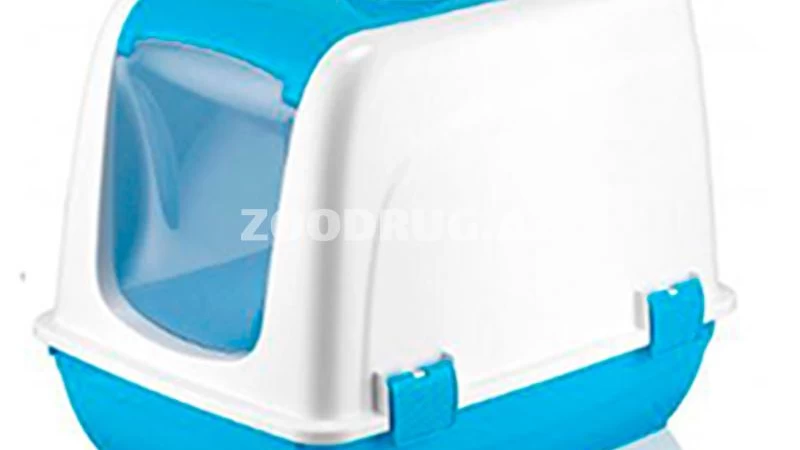Zoodrug - Биотуалет для кошек. Цвет: Голубой. Размер: 50х40х35 см. в ...