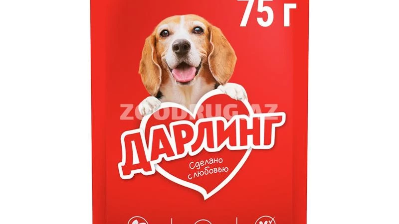 Zoodrug - Влажный корм Darling для собак со вкусом говядины 75 гр. в ...
